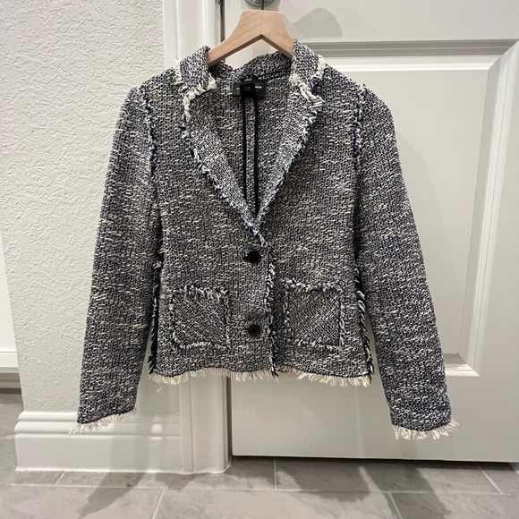 Club Monaco | Jackets & Coats | Club Monaco Blazer Blue Grey And Cream ...